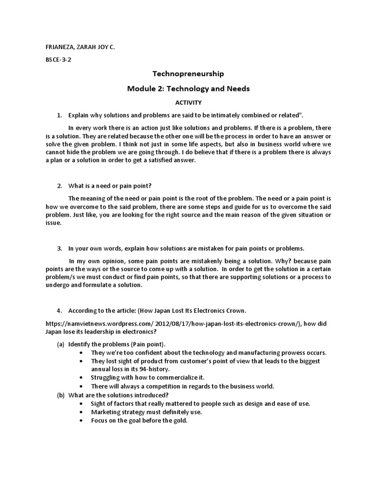 Frianeza, Zarah Joy C. Module (2) Activity | PDF