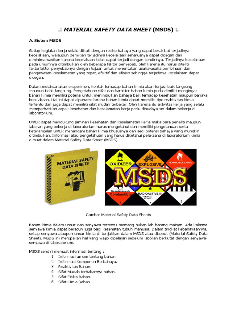 Belajar MSDS (material Safety Data Sheet), 43% OFF