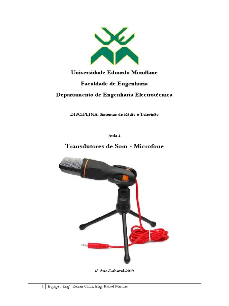 FICHA 4-Transdutores de Som - Microfone | PDF | Piezoeletricidade ...
