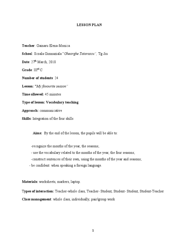 Lesson Plan 3rd Grade | Download Free PDF | Lesson Plan | Teachers