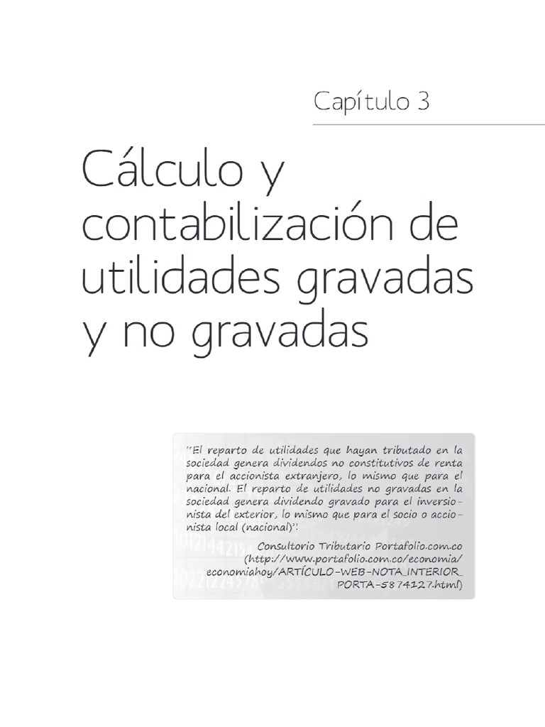 Cálculo y Contabilización de Utilidades Gravadas y No Gravadas | PDF
