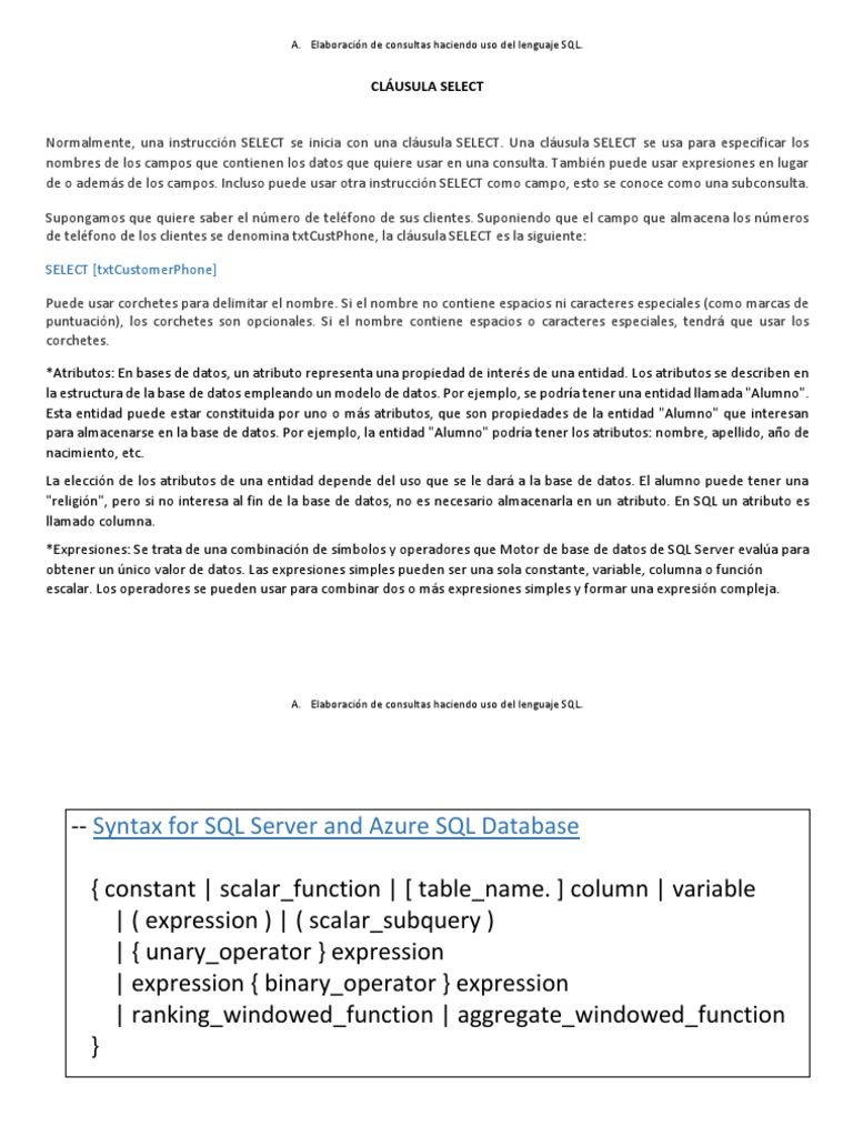 A. Elaboracic3b3n de Consultas Haciendo Uso | PDF | SQL | Software de ...