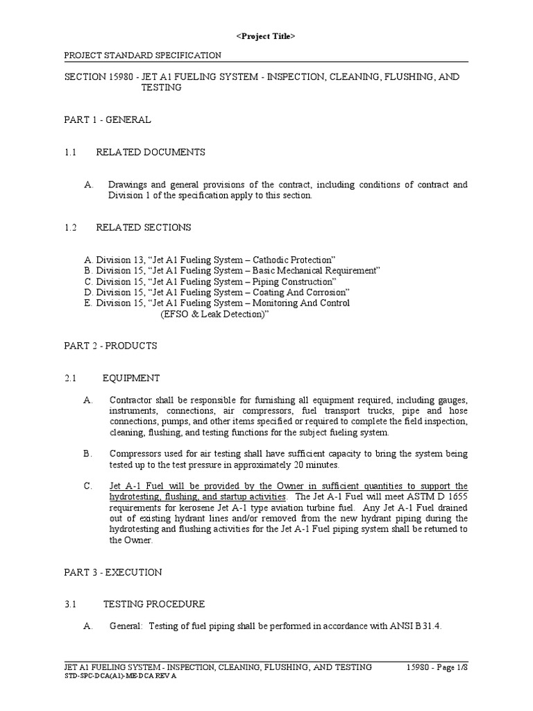 Inspection Cleaning Flushing Testing | PDF | Pipe (Fluid Conveyance ...