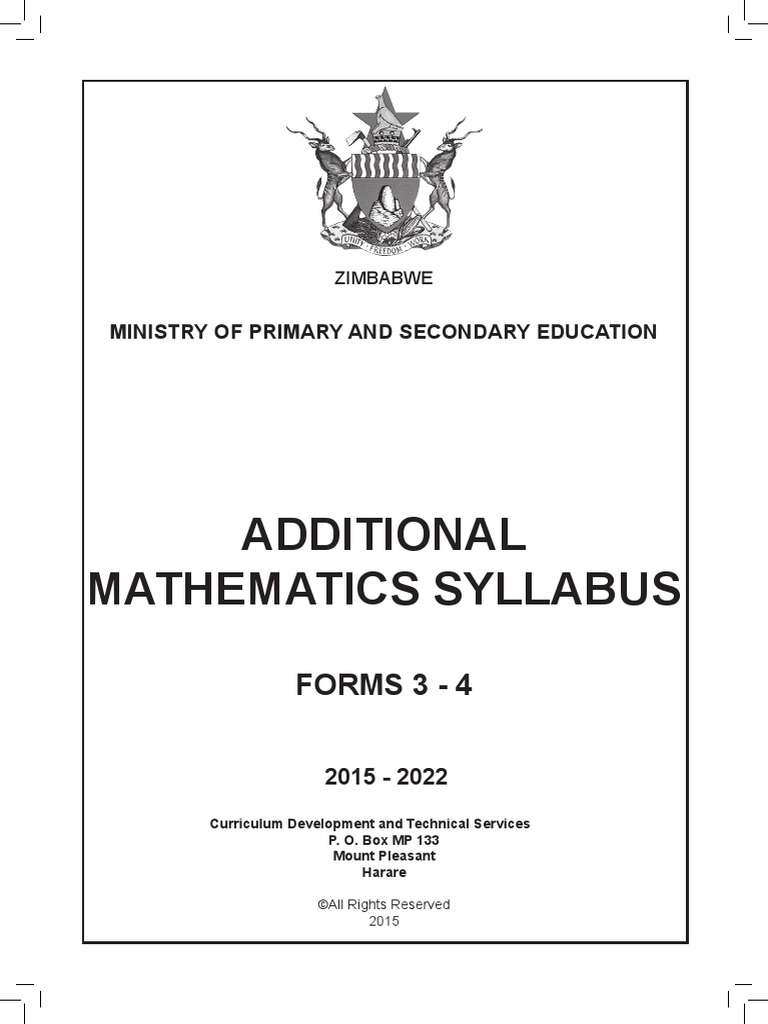 Additional Mathematics Syllabus O Level | PDF | Derivative | Normal ...