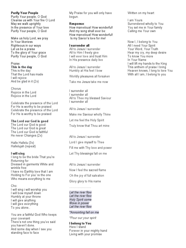 Purify Your People: This Is The Day | PDF | Jesus | God