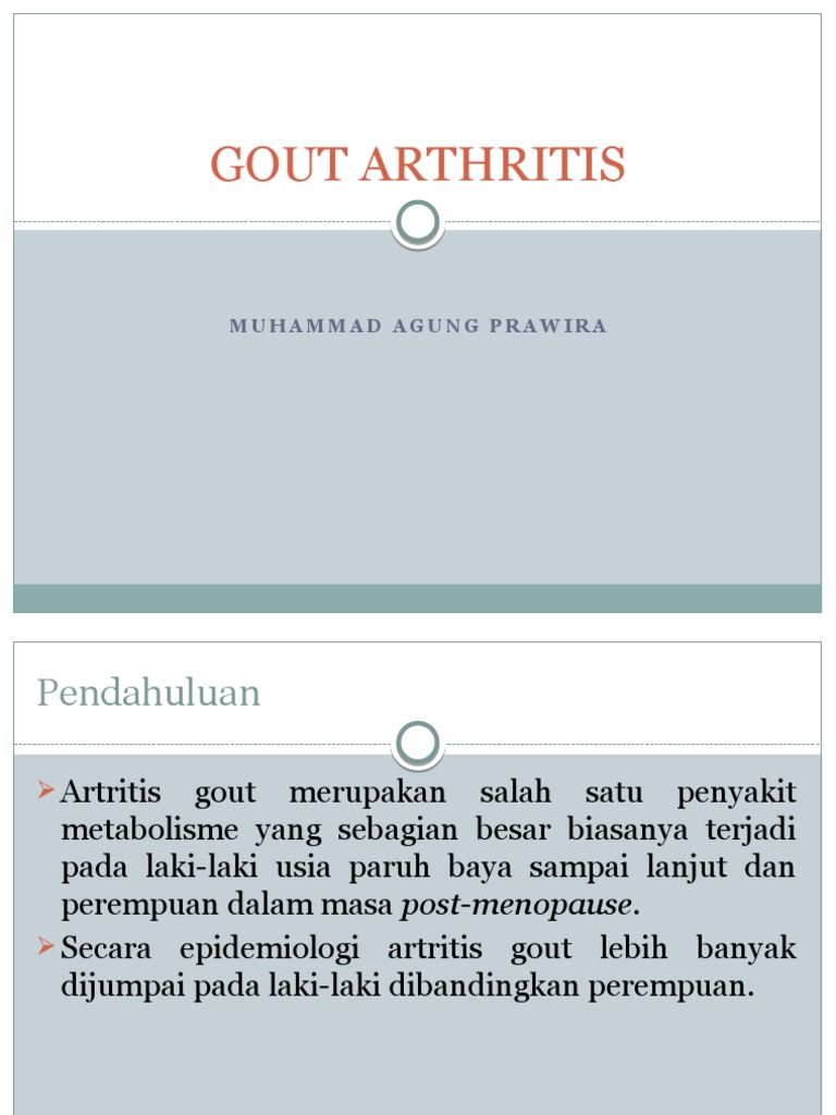 GOUT ARTHRITIS - PPT IGD SUSU Case Report | PDF