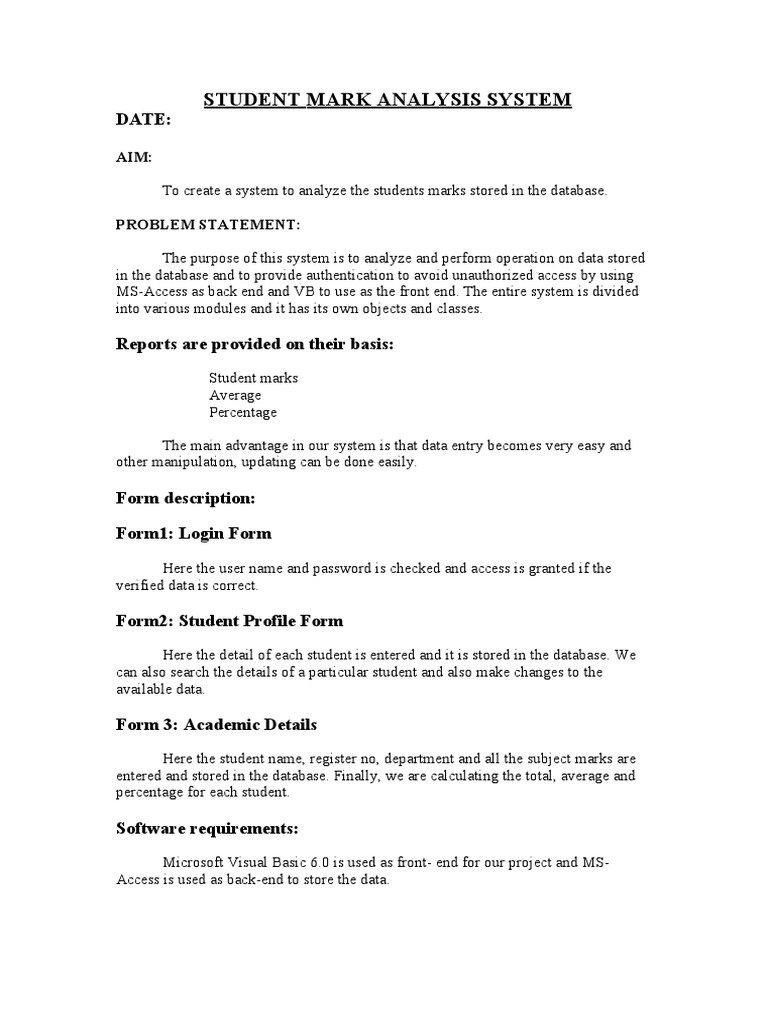 Student Mark Analysis System | PDF | Databases | Password