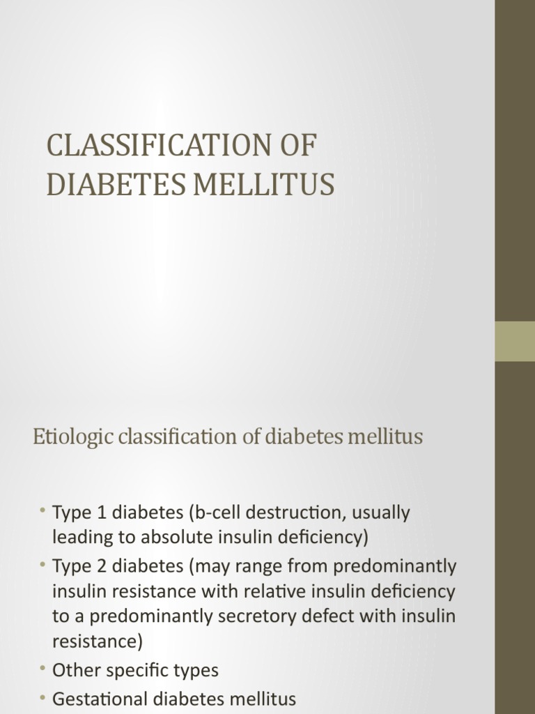Classification of DM | PDF | Diabetes | Gestational Diabetes