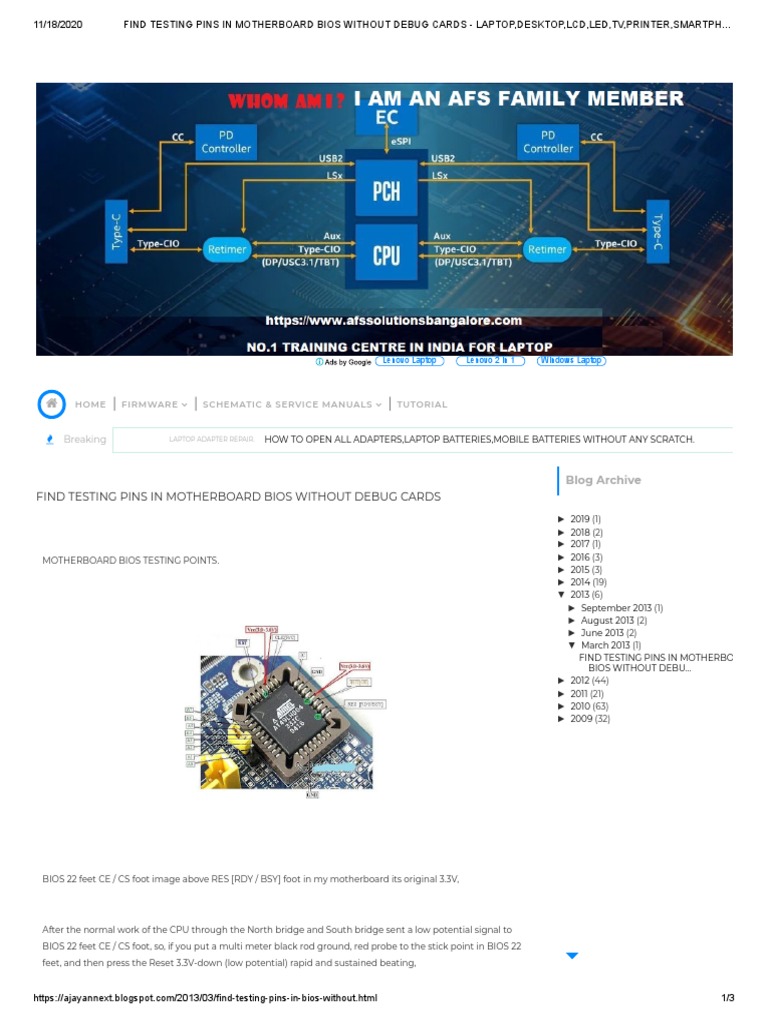 Find BIOS Testing Pins Easily | PDF | Bios | Booting