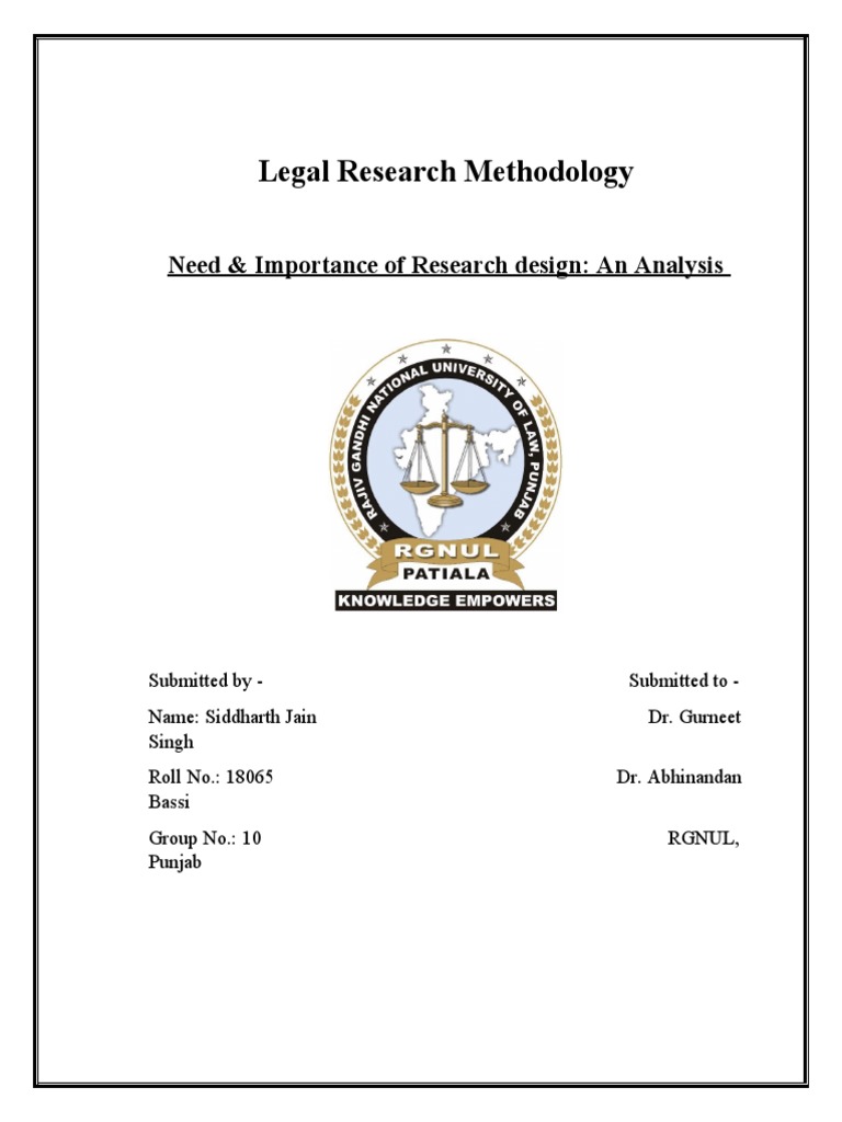 Legal Research Methodology - Need & Importance of Research Design | PDF ...