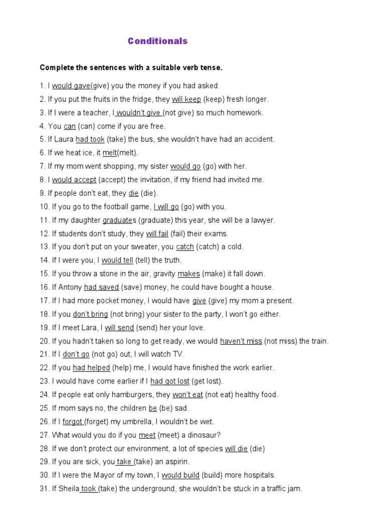 Complete The Sentences With A Suitable Verb Tense - Grade-11 | PDF