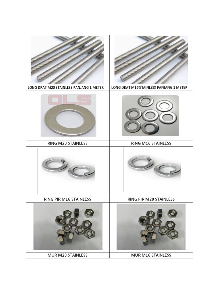 Long Drat M20 Stainless Panjang 1 Meter | PDF