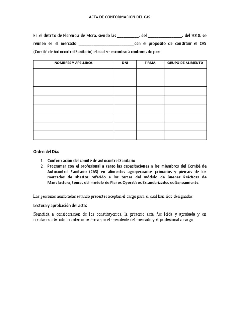 Acta de Conformacion Del Cas | PDF