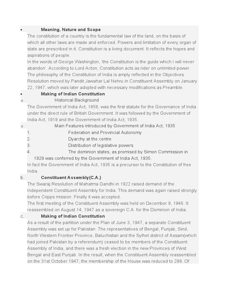 1 Introduction & Making of Indian Constitution | PDF | Politics Of ...