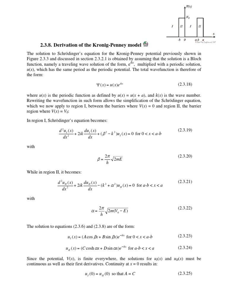 Kronig Penney Model | PDF | Particle Physics | Physical Sciences