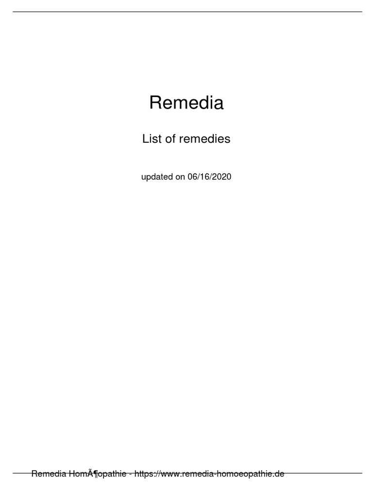 Remedia Homeopathy PDF | PDF | Plants | Nature