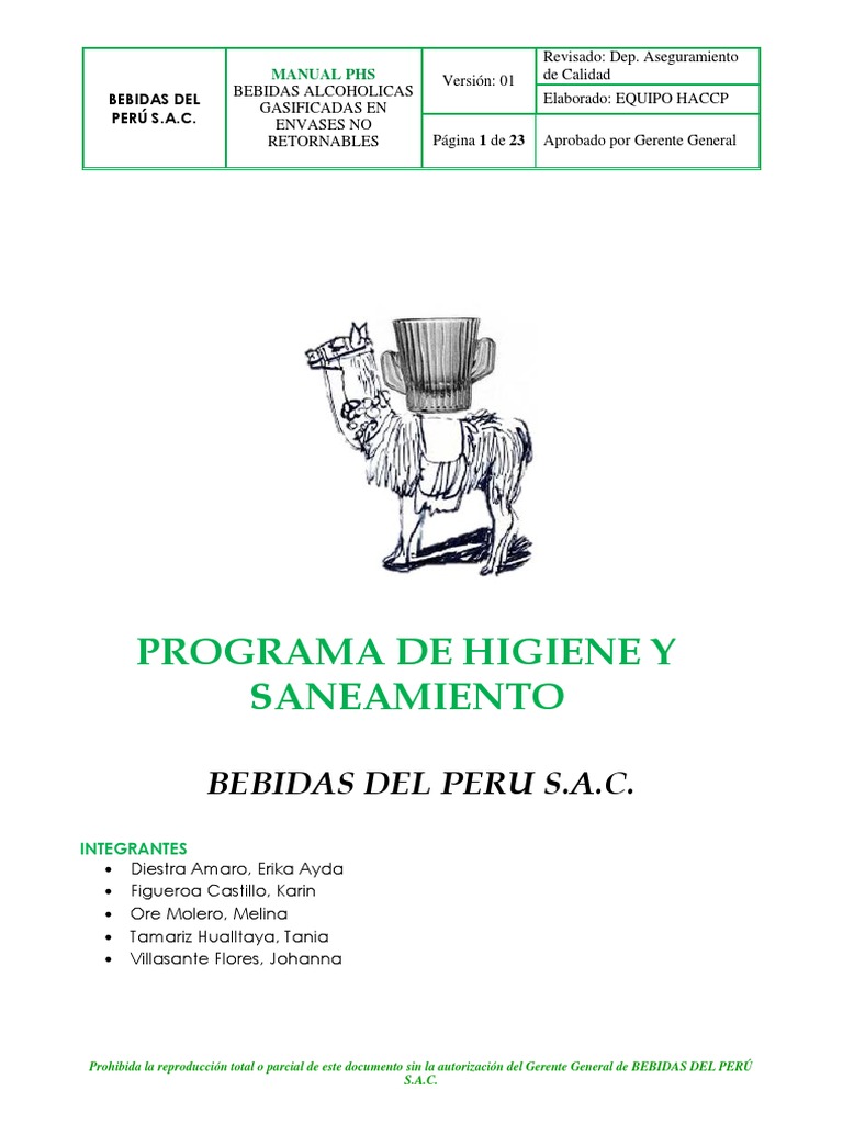 Manual PHS | PDF | Análisis de Riesgo y Puntos Críticos de Control | Residuos