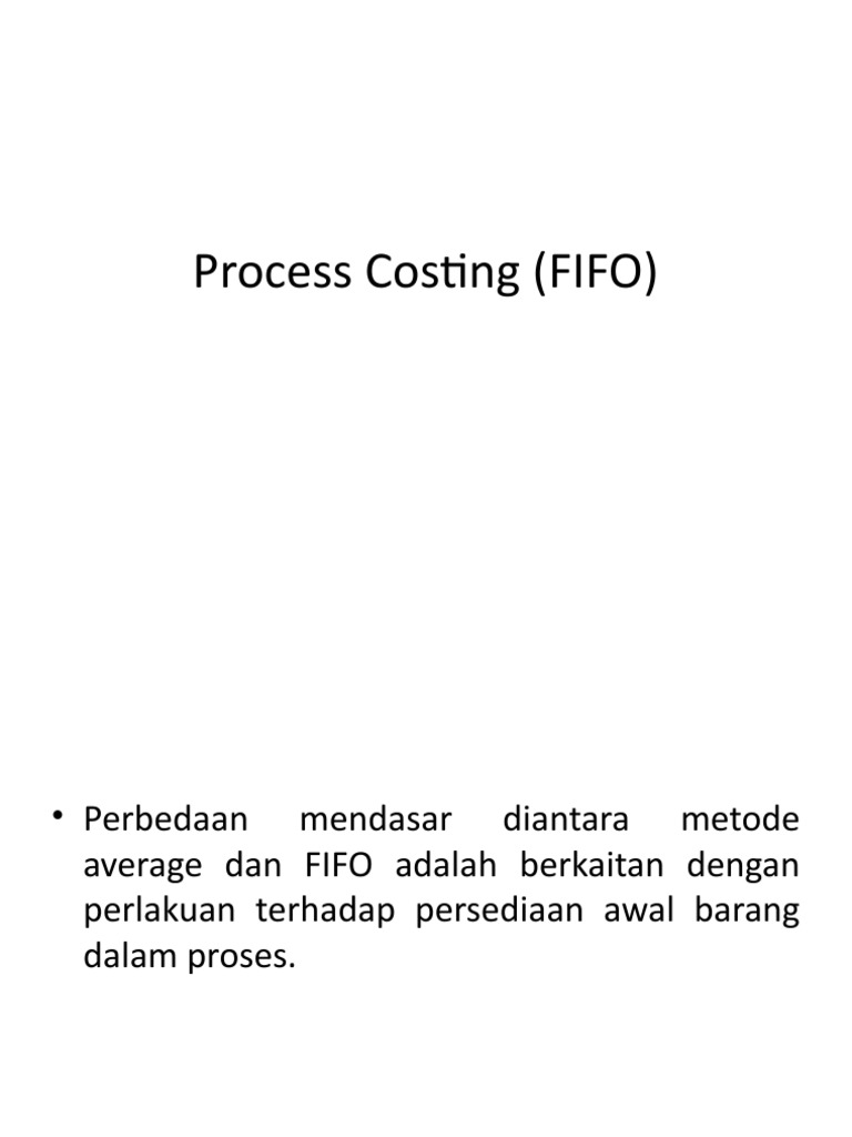 Process Costing (FIFO) | PDF