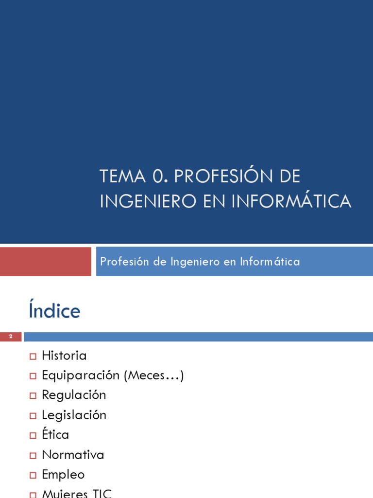 Tema 0 Profesion Ingeniero en Informatica | PDF | Tecnología