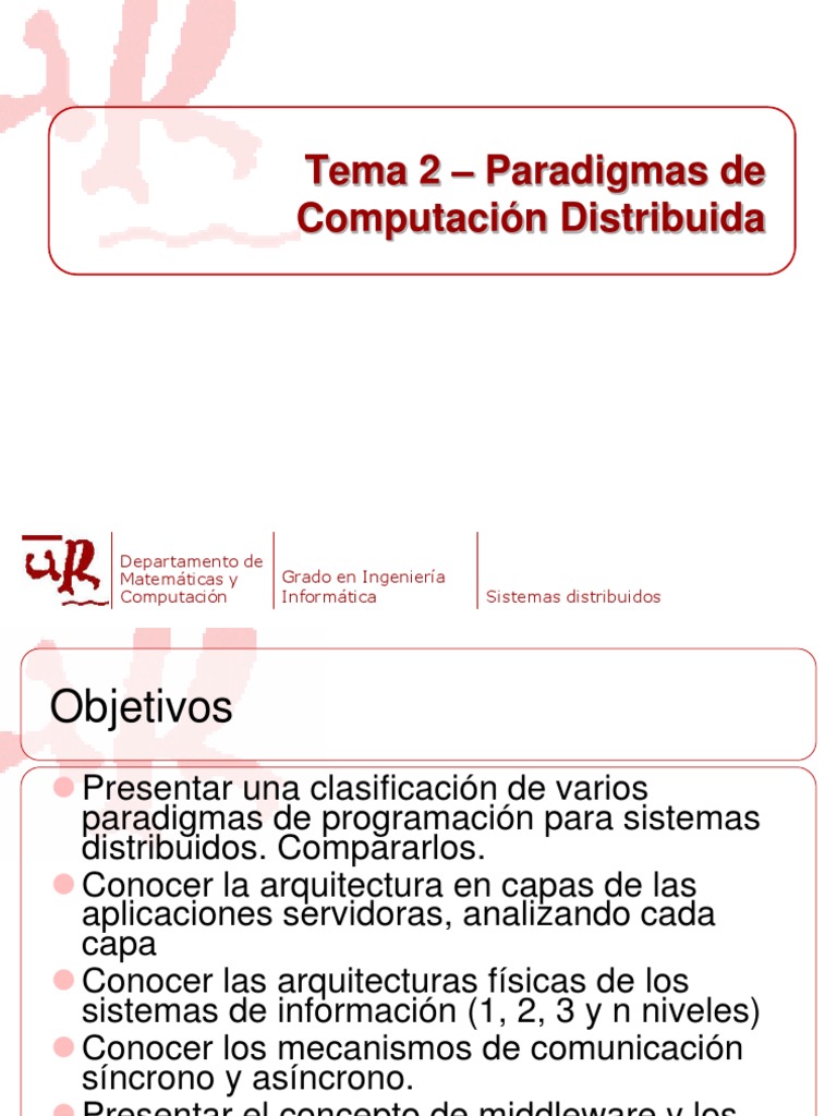 Tema 2 - Paradigmas de Computación Distribuida | PDF | Informática y ...