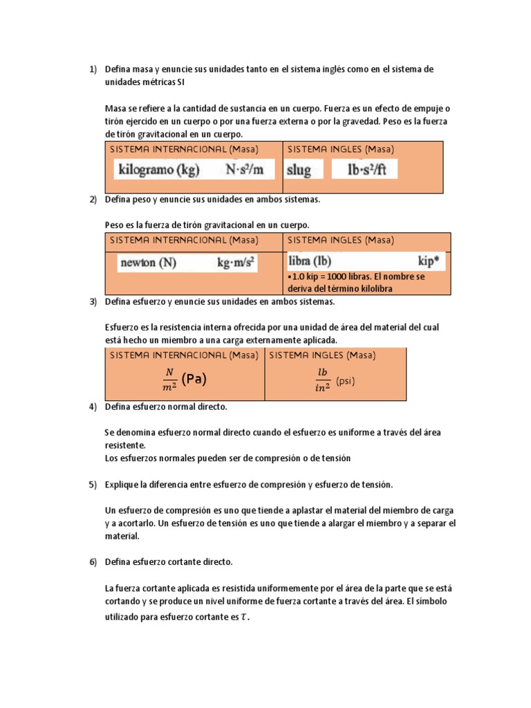 TAREA Capitulo 1 PDF | PDF | Masa | Estrés (Mecánica)
