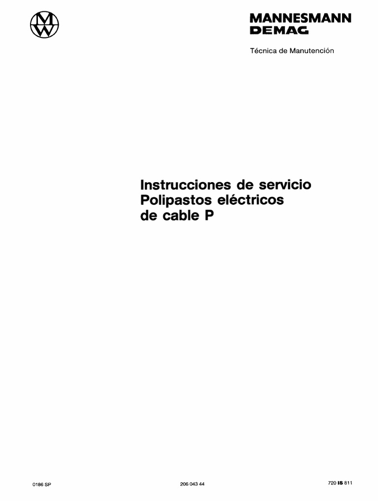 Manual Español Polipasto Demag P1050 | PDF