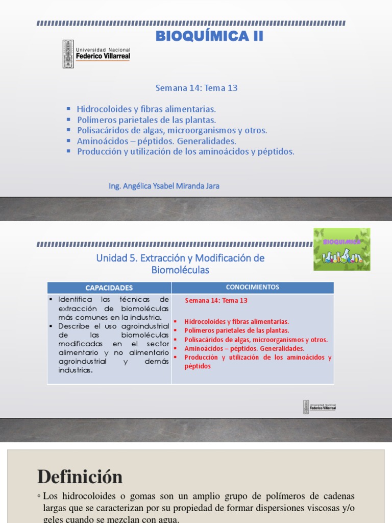 Semana 14 Hidrocoloides | PDF | Lignina | Fibra dietética