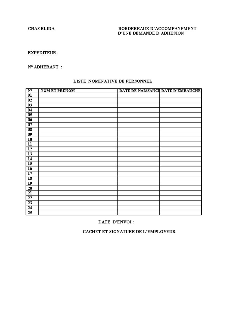 Cnas Liste Nominative | PDF