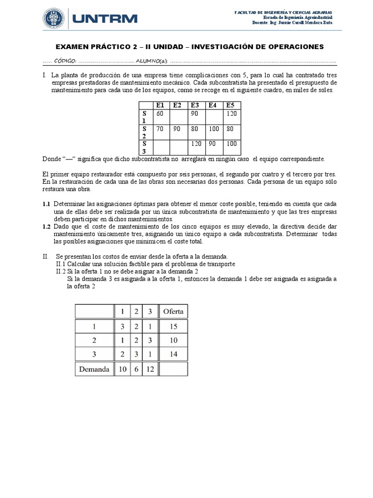 EXAMEN II2 ESCRITO INVOPE-solución | PDF | Tecnología