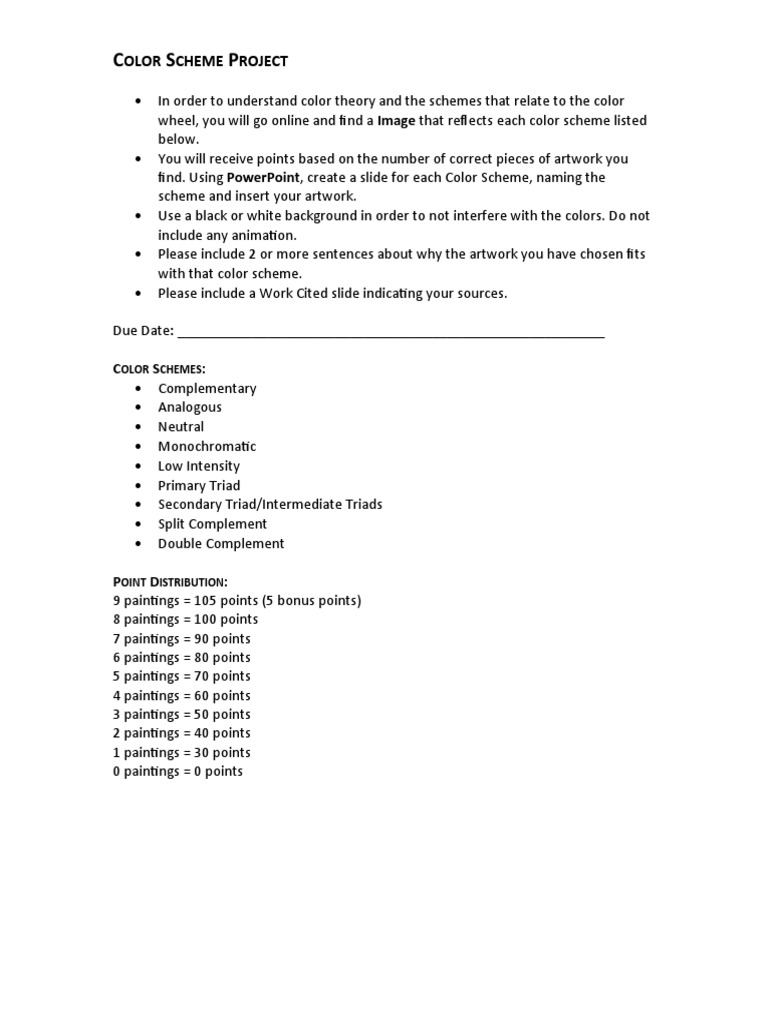 Color Scheme Project | PDF