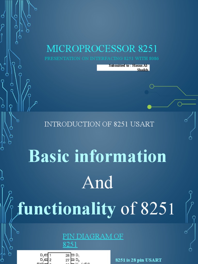 Microprocessor 8251: Presentation On Interfacing 8251 With 8086 | PDF