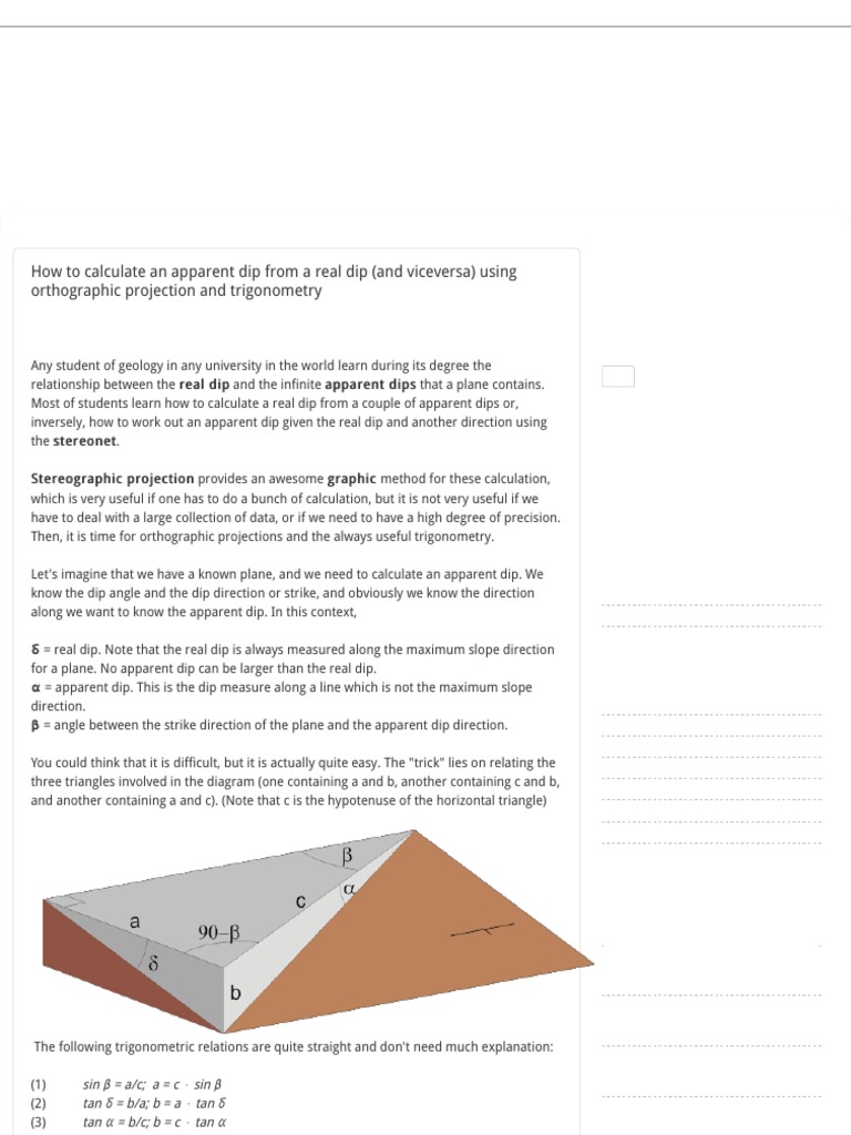Apparent Dip PDF | Download Free PDF | Slope | Triangle