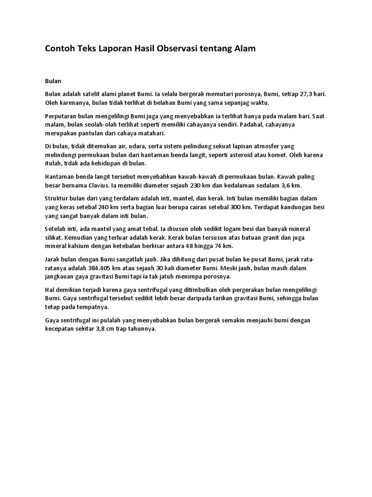 Contoh Observasi | PDF