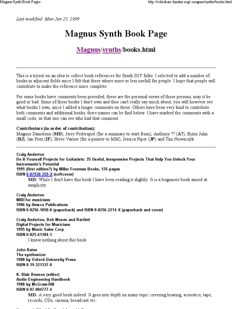 Magnus Synth Book Pages | Download Free PDF | Synthesizer | Books