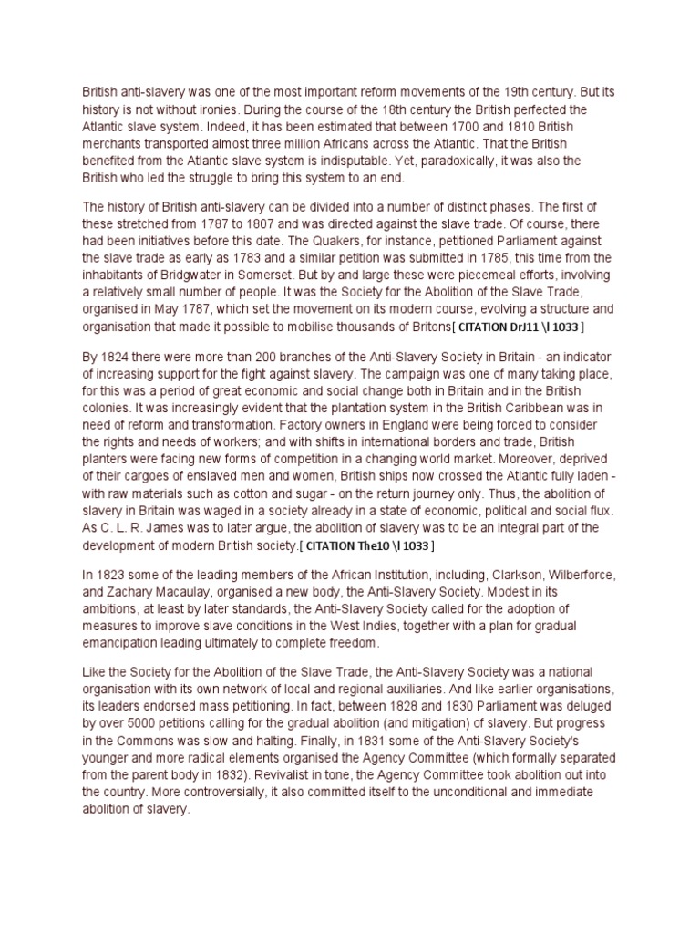 British Anti Slavery | PDF | Abolitionism | History Of Slavery