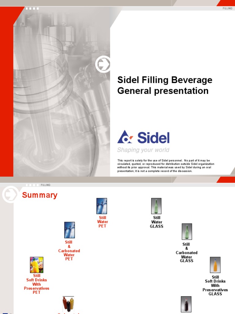 Sidel Filling Beverage General Presentation | PDF | Business