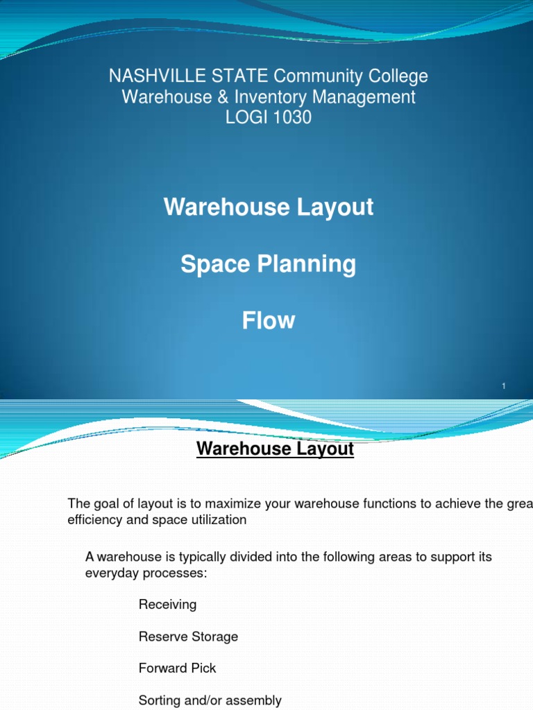 Warehouse Layout Space Planning Flow: NASHVILLE STATE Community College ...