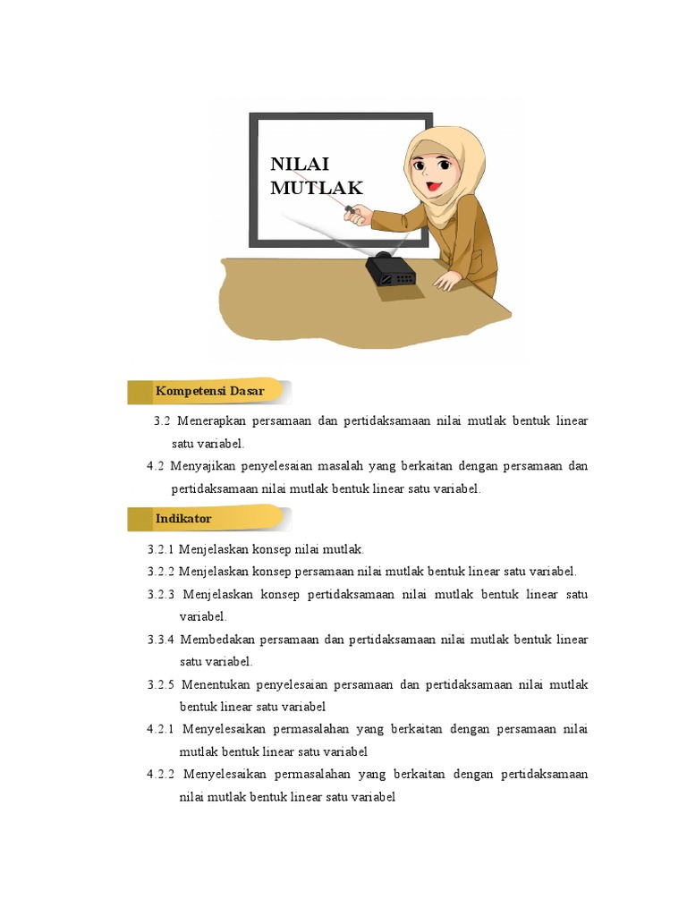 Konsep Nilai Mutlak Kelas 10 | PDF
