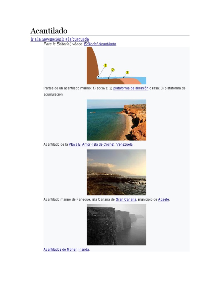 Acantilado | PDF | Acantilado | Oceanografía Física