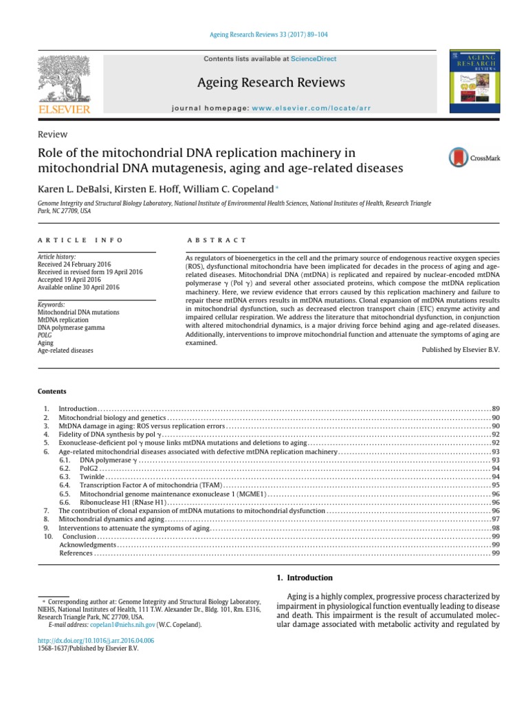 Ageing Research Reviews: Geroscience In Aging – MFNAJR