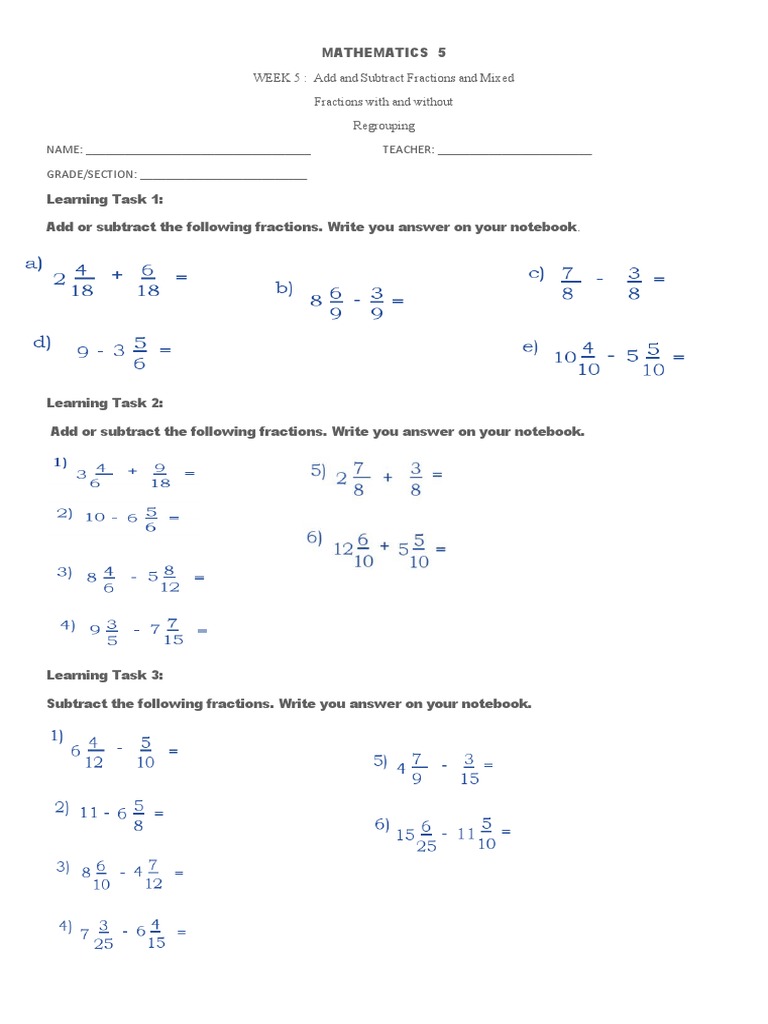 Math 5 A Week 5 | PDF