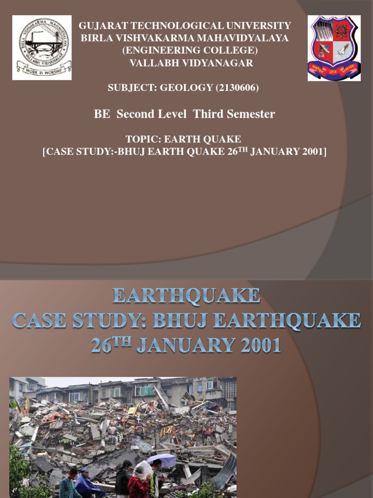 Bhuj Earthquake 2001 Case Study | PDF