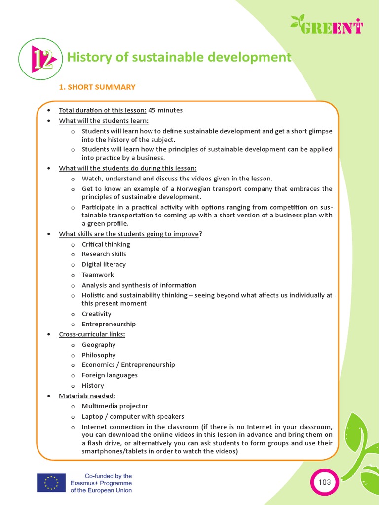 Case Study For Part 1GREENT - Lesson - 12 - History-Of-Sustainable ...