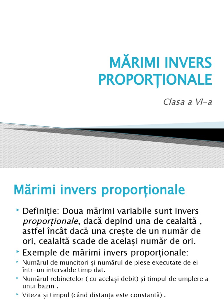 Marimi Invers Proportionale | PDF