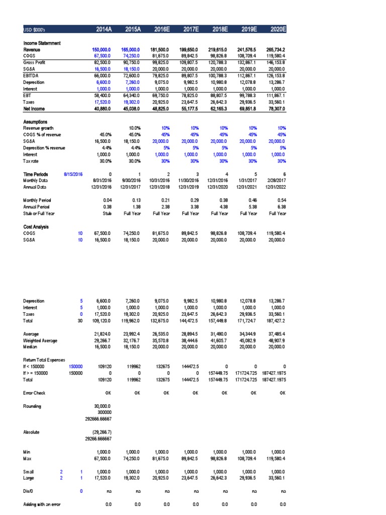 Multi-Year Income Statement and Forecast Analysis | PDF