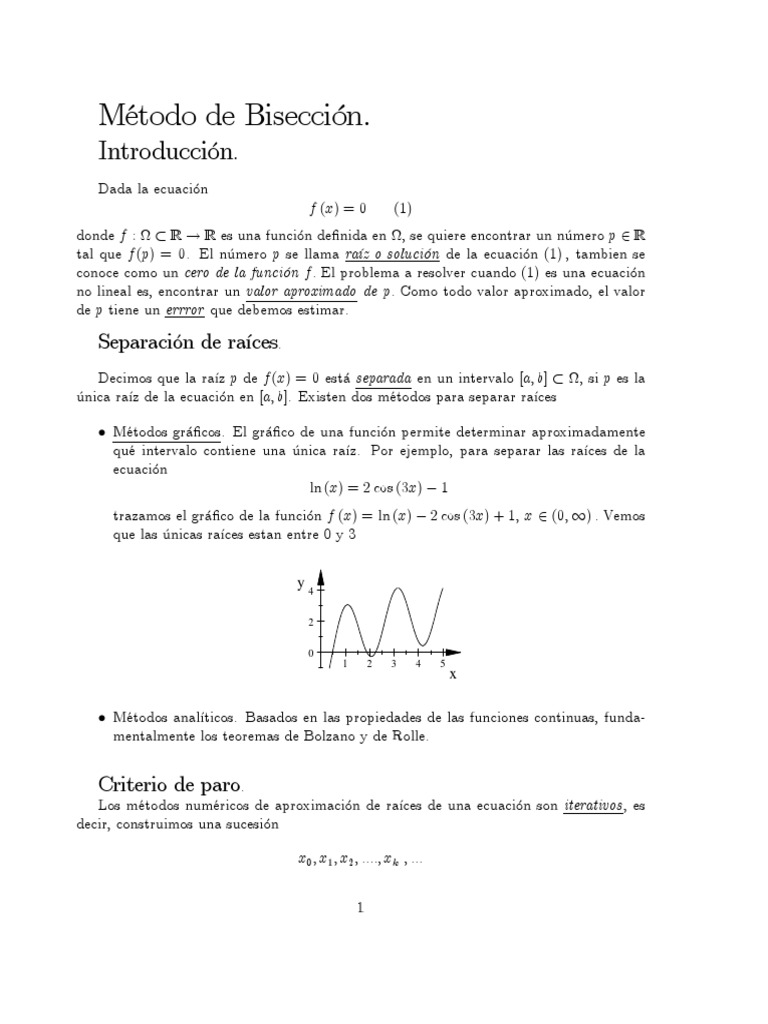 Metodo de Biseccion | PDF | Ecuaciones | Relaciones matematicas