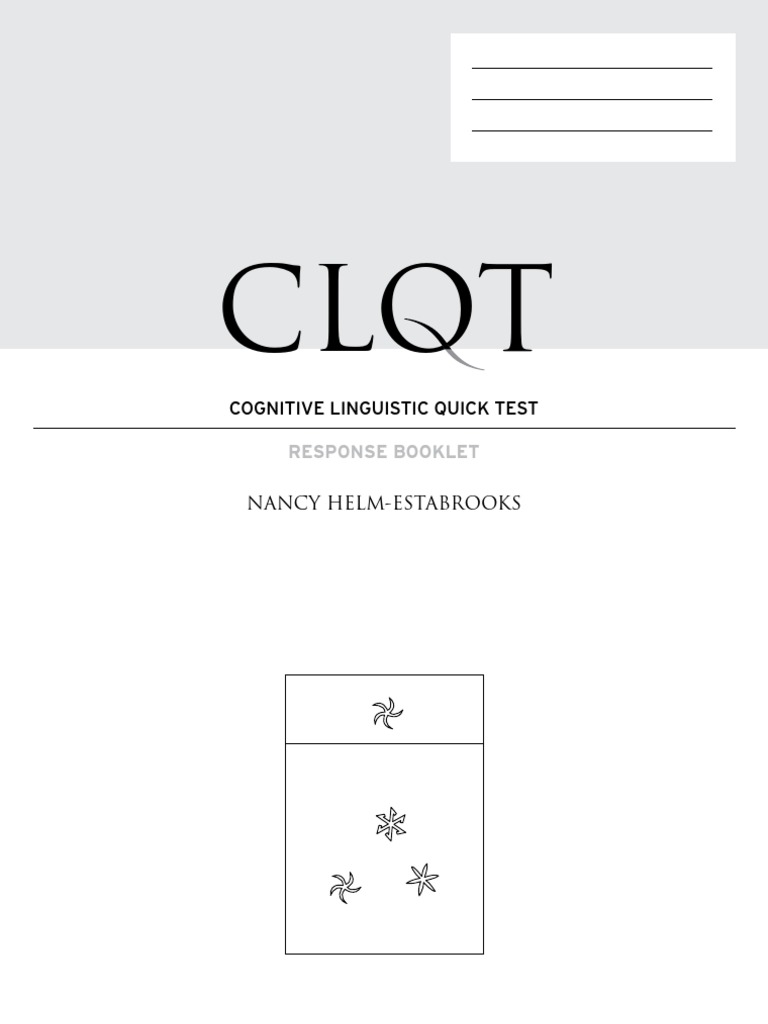 CLQT Response Booklet | PDF