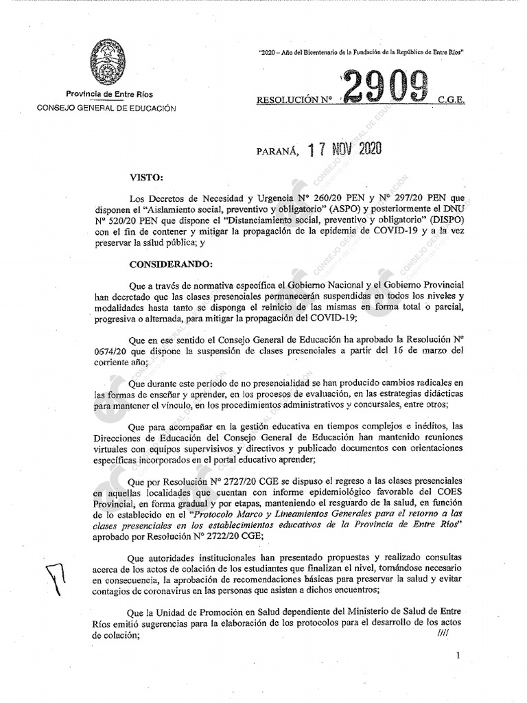 Resolucion CGE 2909 | PDF