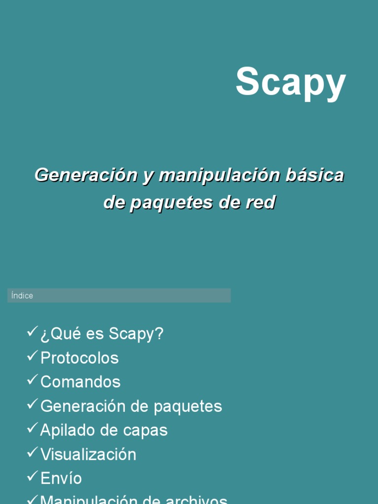 Scapy | PDF | Protocolos de internet | Archivo de computadora