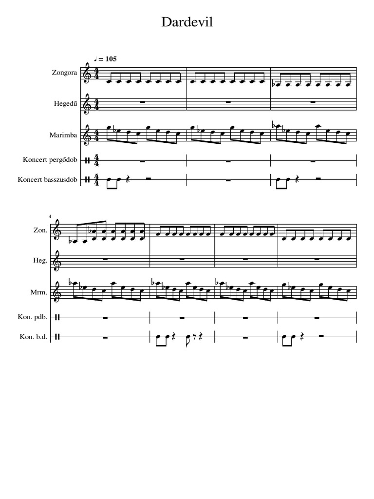 Daredevil Theme Sheet Music | PDF | Marvel Comics | Comics Publications